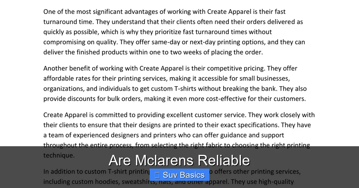 Are Mclarens Reliable - Premium SUV